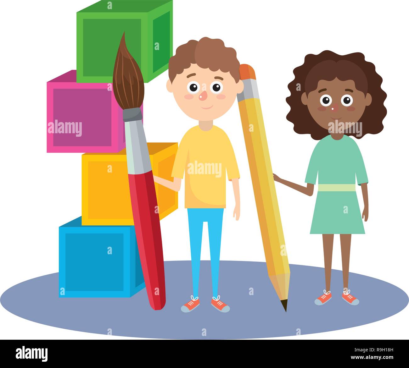 elementary school cartoon Stock Vector Image & Art - Alamy