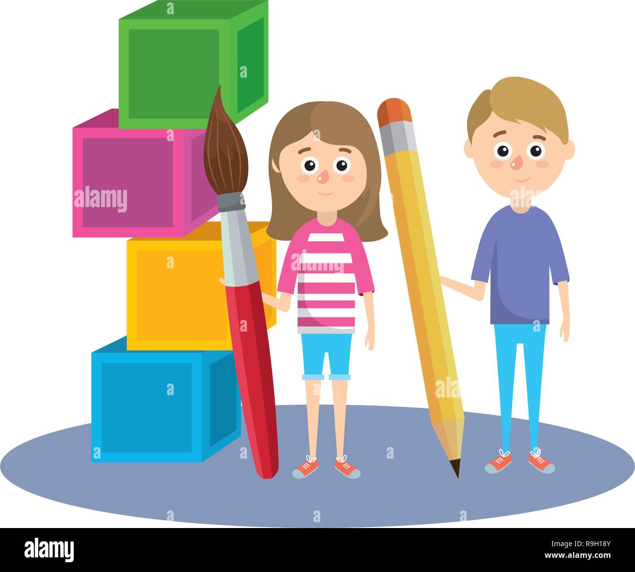 elementary school cartoon Stock Vector Image & Art - Alamy