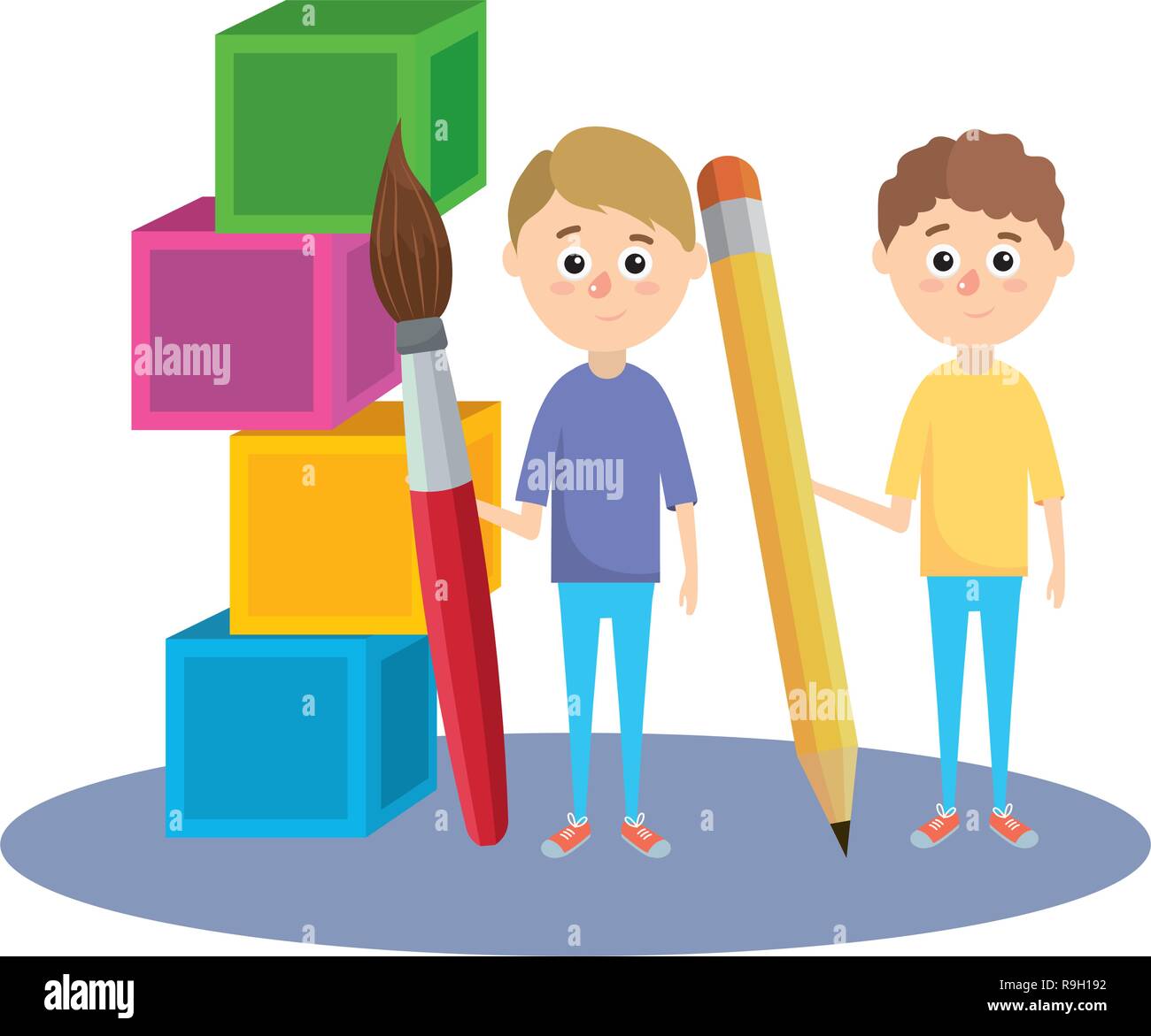 elementary school cartoon Stock Vector Image & Art - Alamy