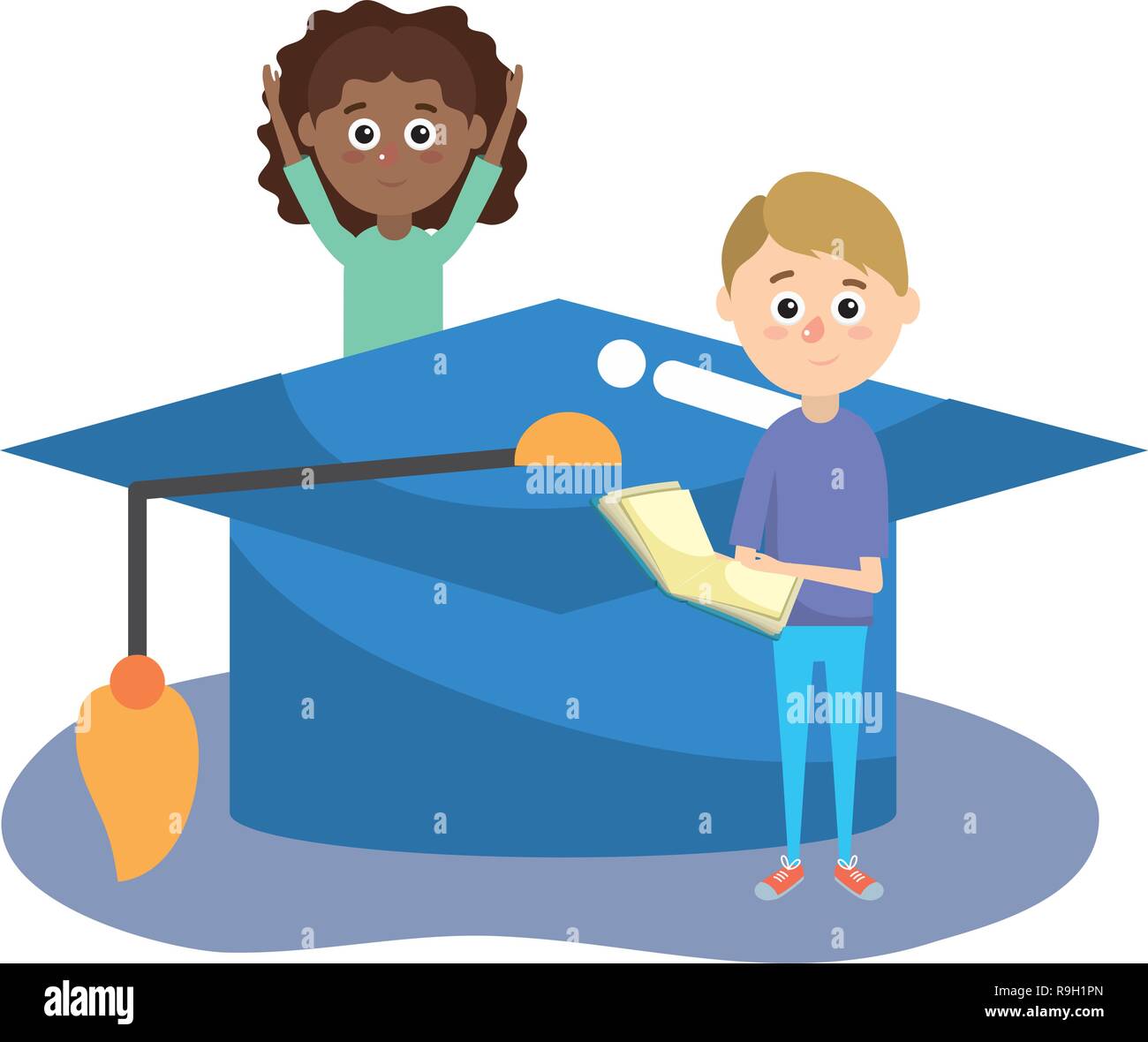 elementary school cartoon Stock Vector Image & Art - Alamy