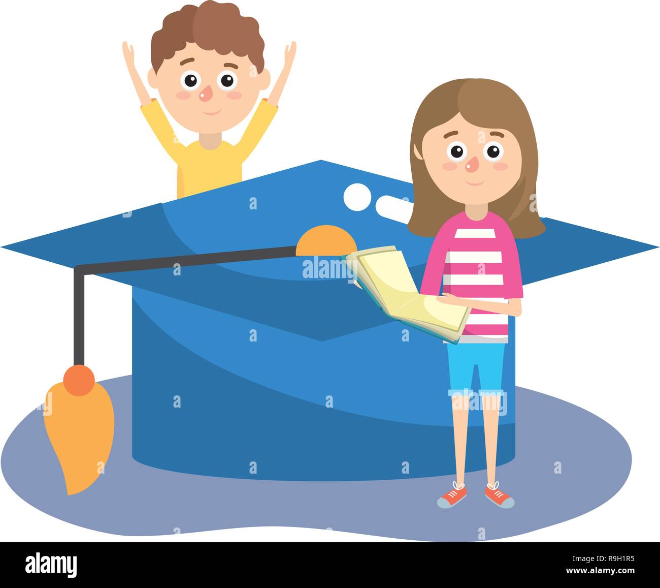 elementary school cartoon Stock Vector Image & Art - Alamy