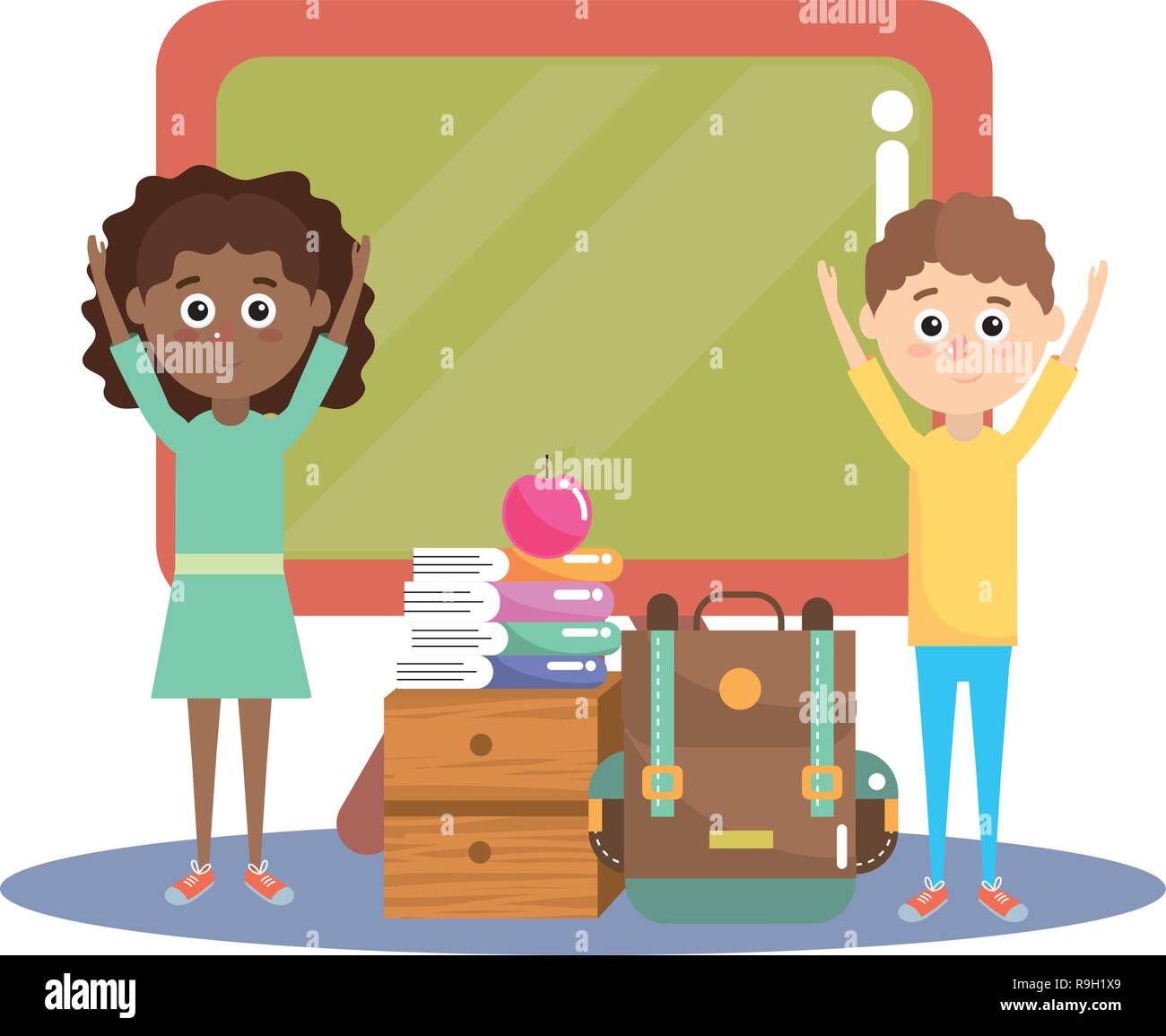 elementary school cartoon Stock Vector Image & Art - Alamy