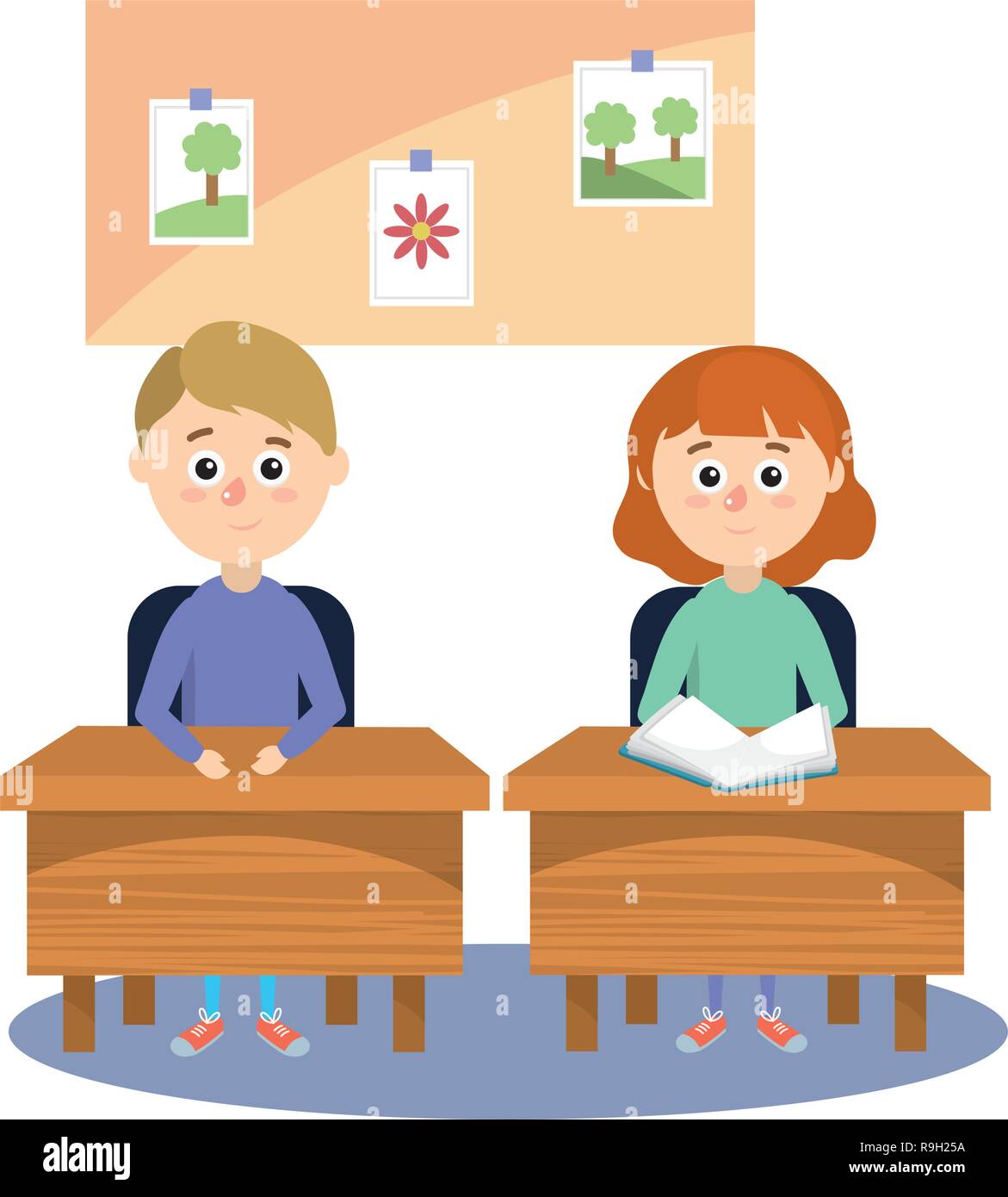 elementary school cartoon Stock Vector Image & Art - Alamy