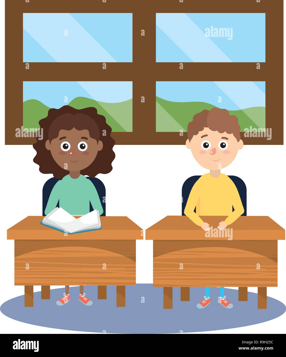 elementary school cartoon Stock Vector Image & Art - Alamy