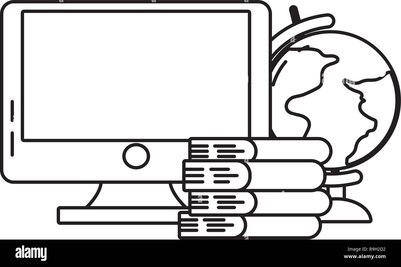 Student classroom computer study Black and White Stock Photos & Images ...