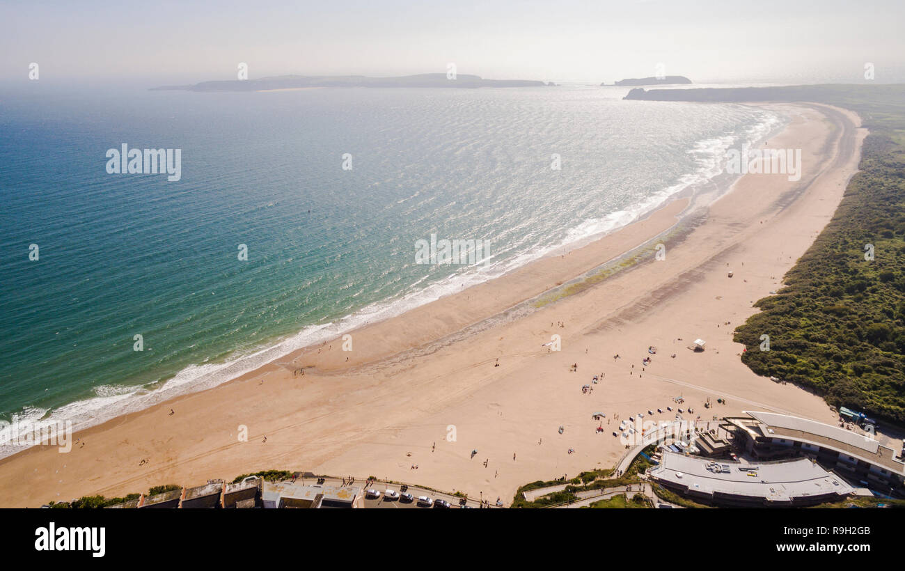 Drone Aerial view of Tenby, Pembrokeshire, Wales Credit: Phillip ...