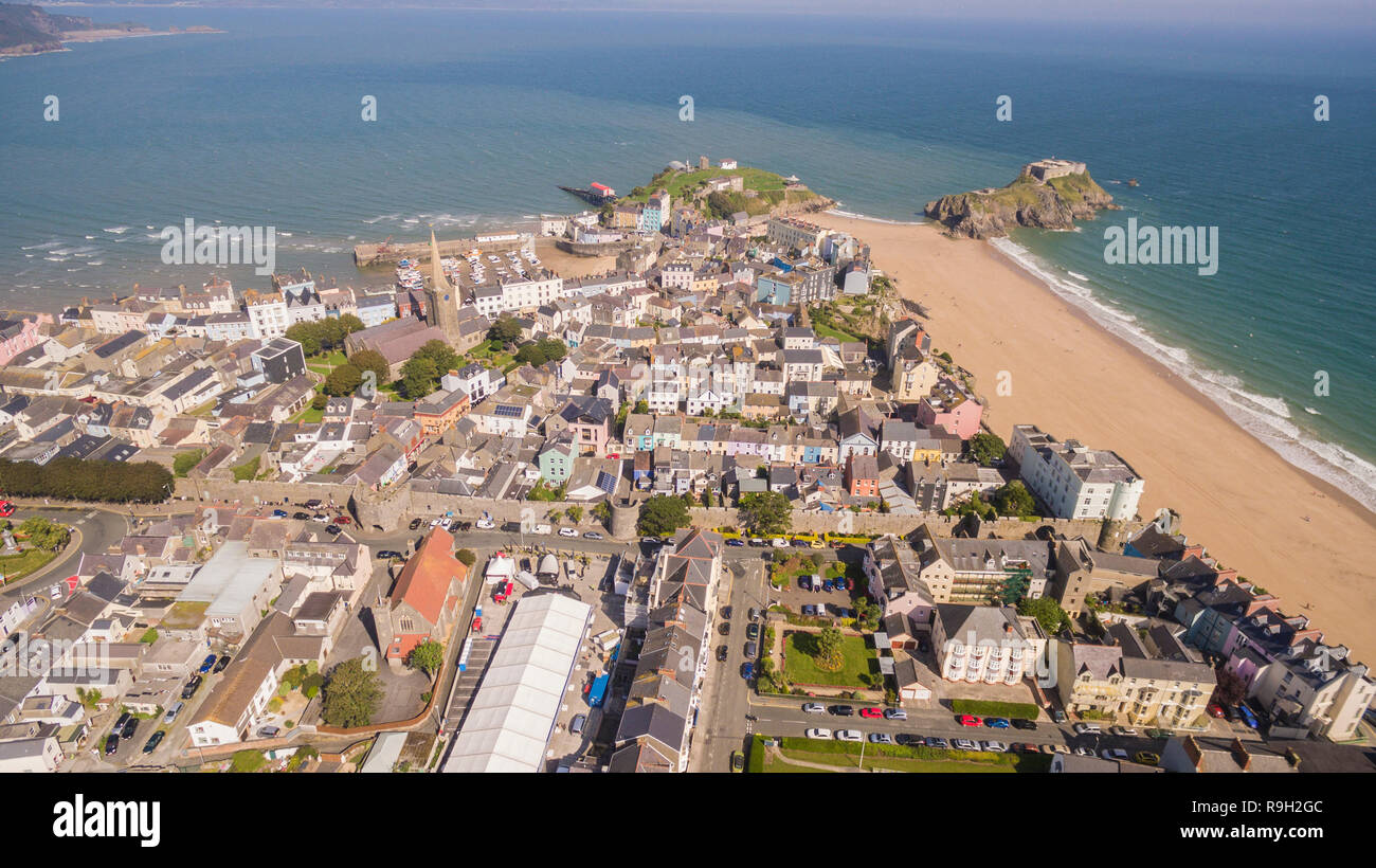 Aerial Tenby Beach High Resolution Stock Photography and Images - Alamy