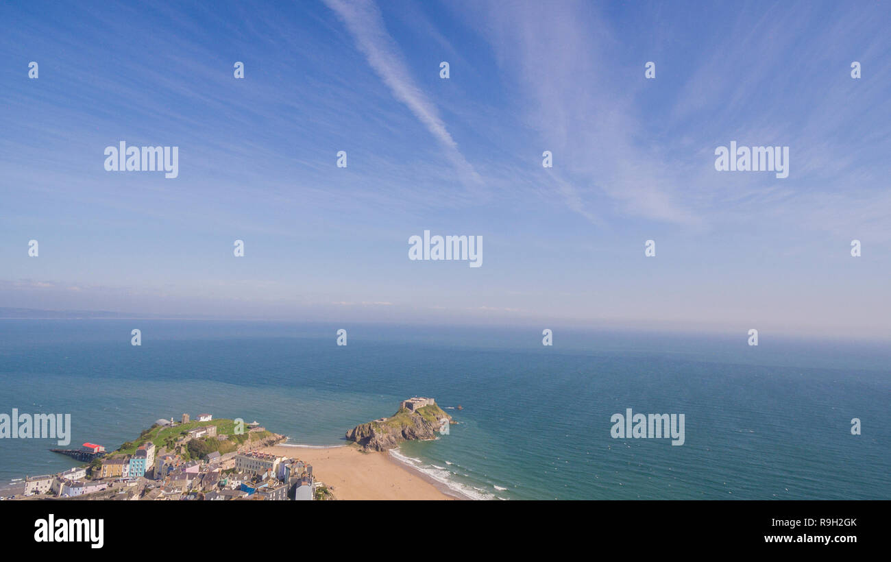 Aerial tenby beach hi-res stock photography and images - Alamy