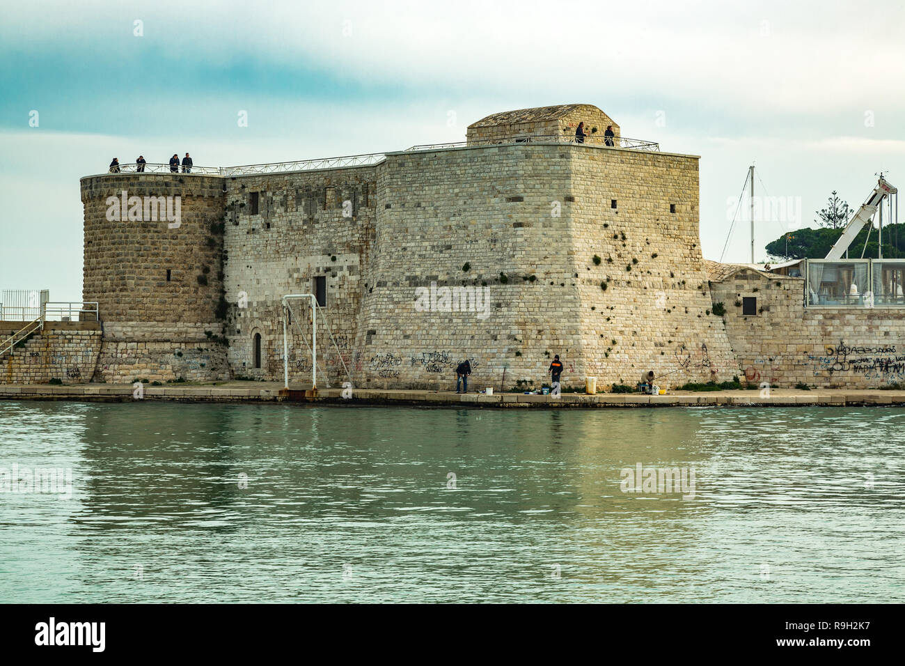 blockhouse of the port of Trani. , Puglia, Italy, Europe Stock Photo ...