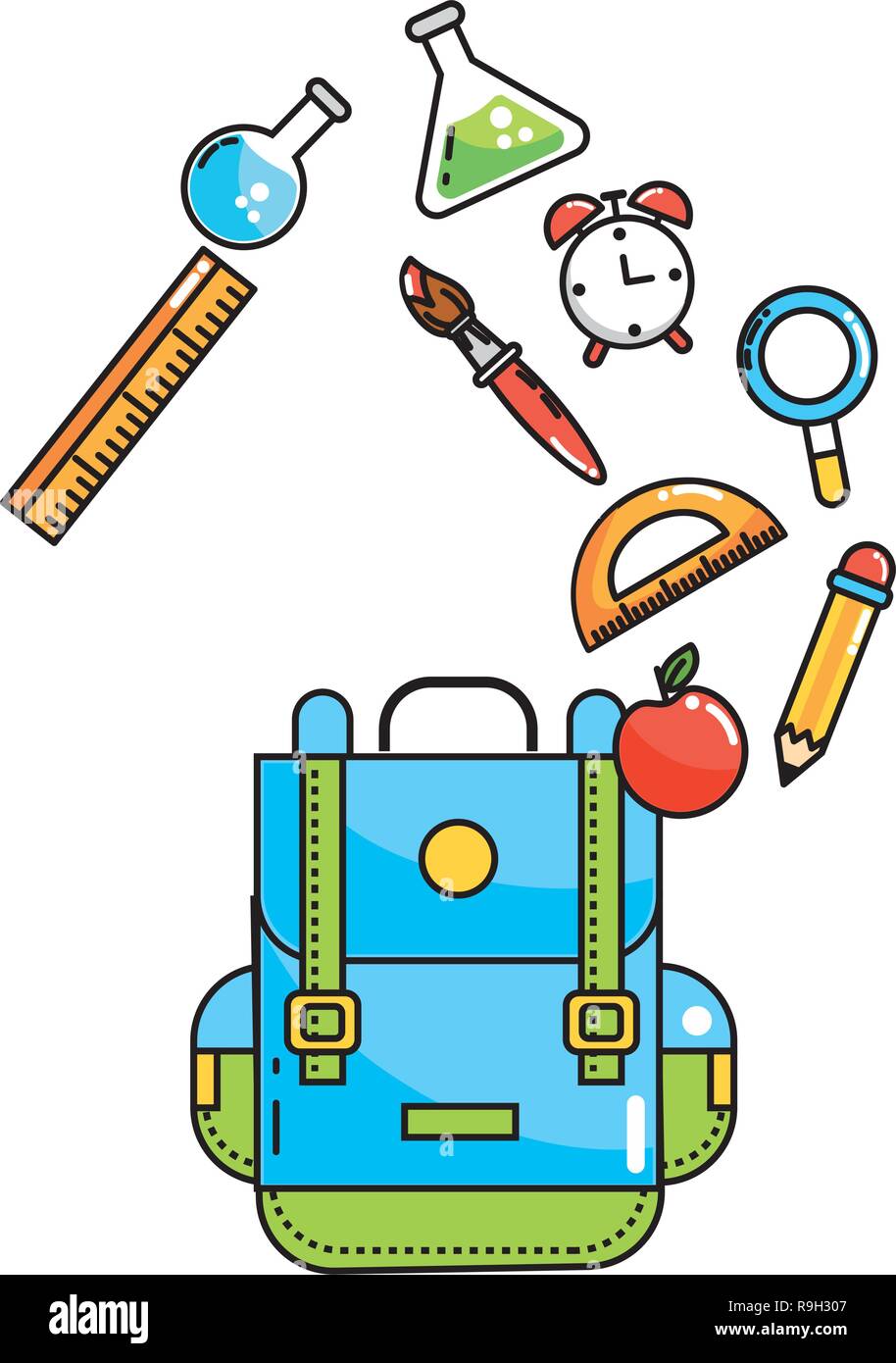 school study element cartoon Stock Vector Image & Art - Alamy