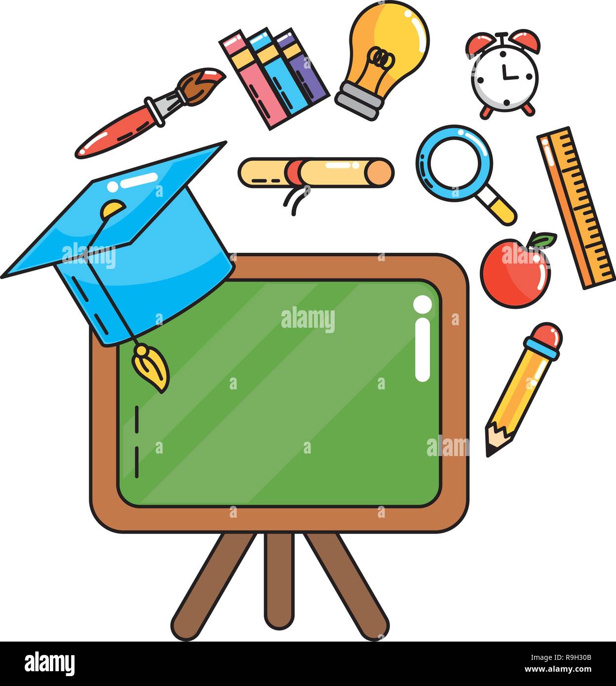 school study element cartoon Stock Vector Image & Art - Alamy