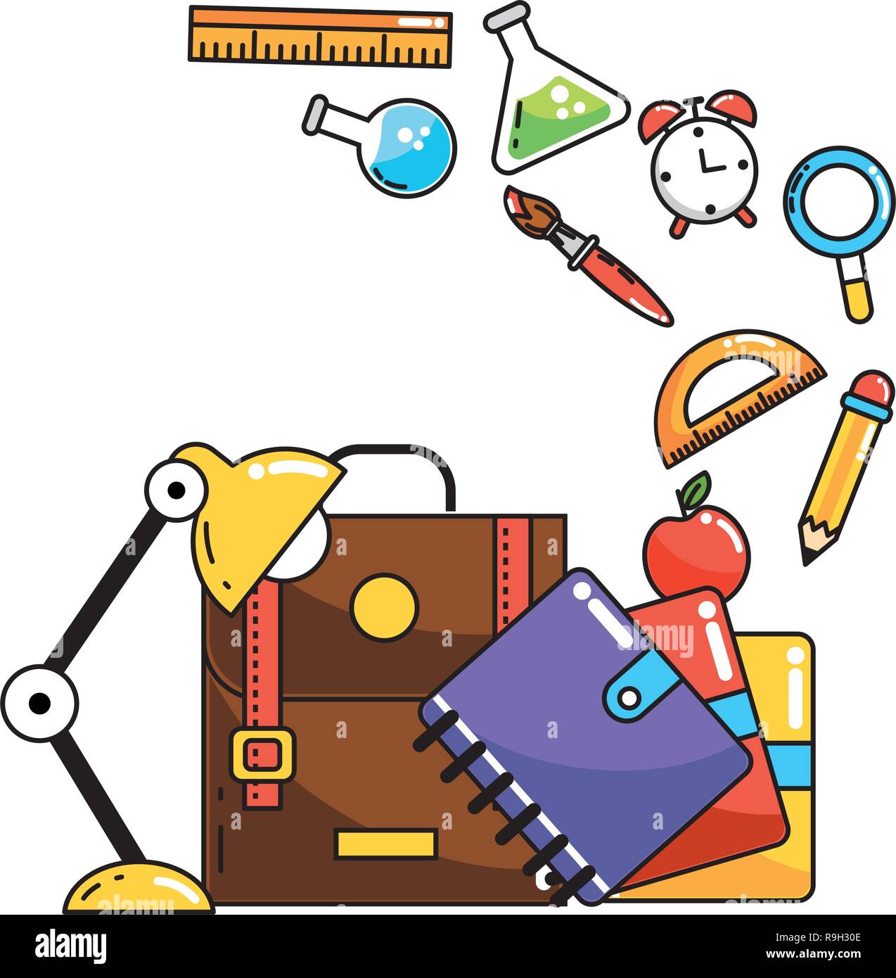 school study element cartoon Stock Vector Image & Art - Alamy