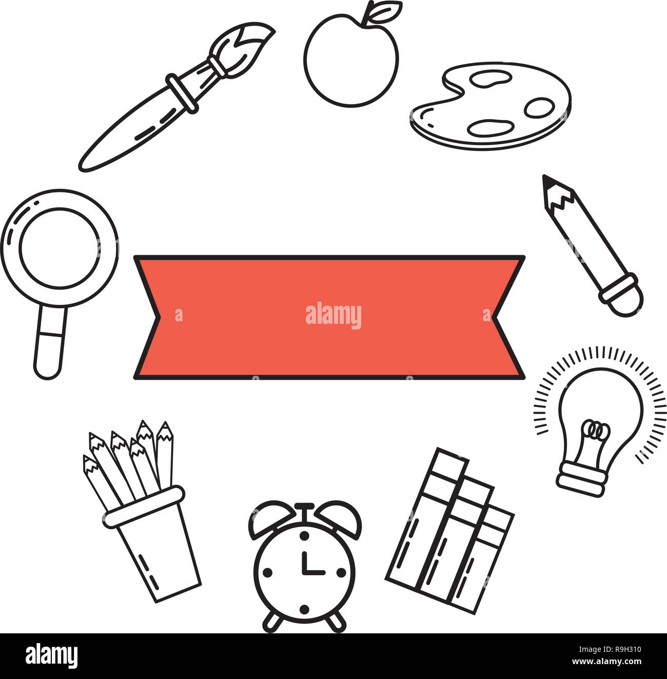 school study element cartoon Stock Vector Image & Art - Alamy