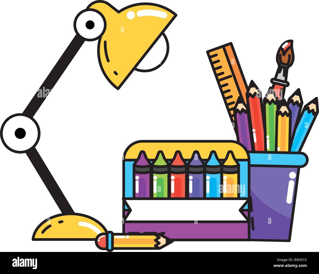 school study element cartoon Stock Vector Image & Art - Alamy