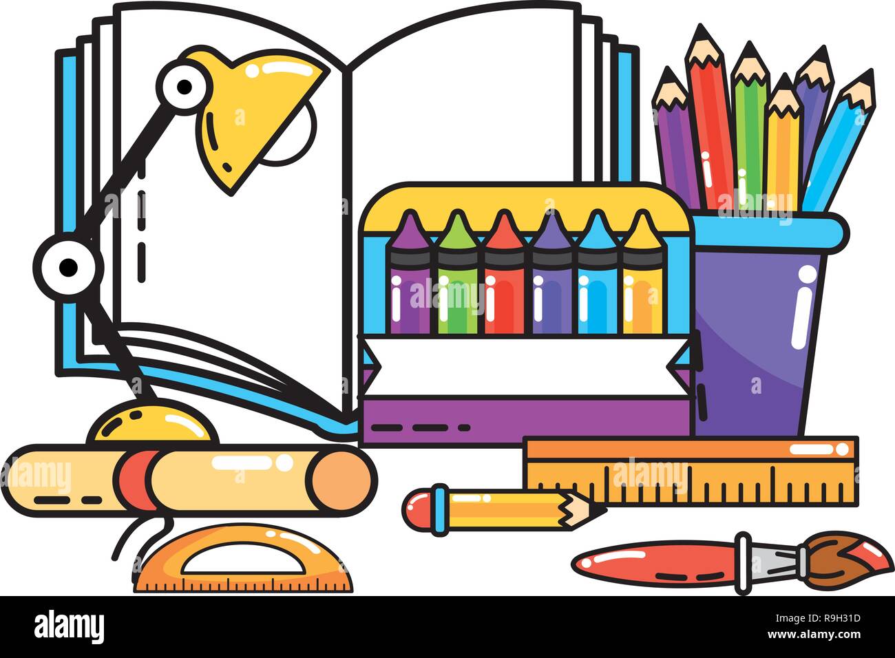 school study element cartoon Stock Vector Image & Art - Alamy