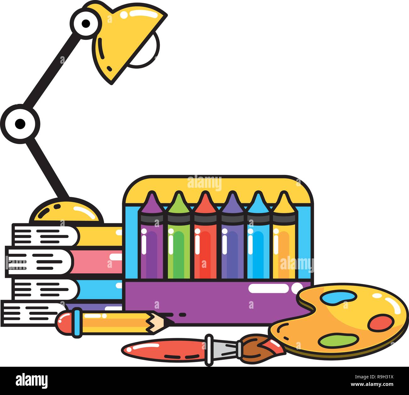 school study element cartoon Stock Vector Image & Art - Alamy