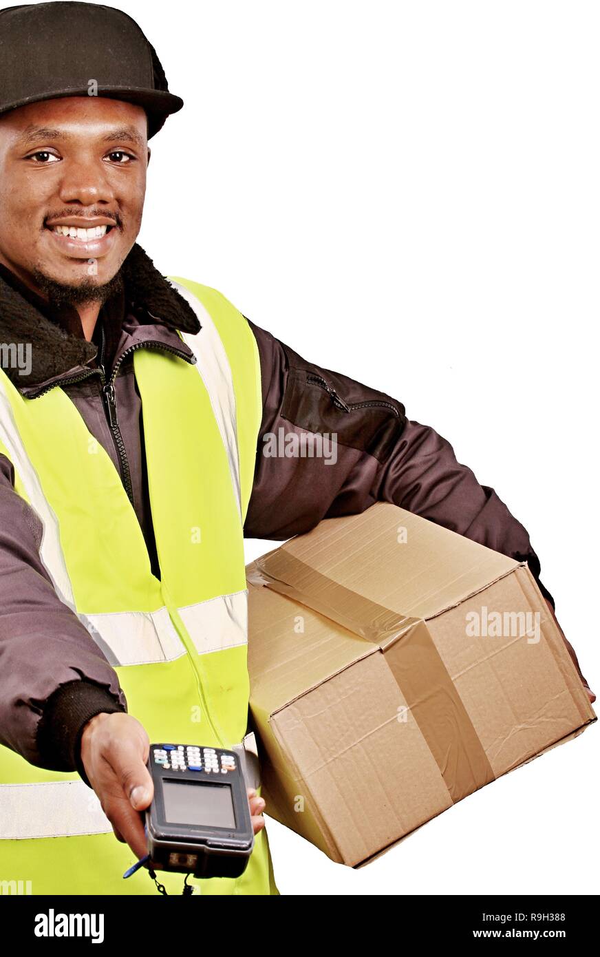 Delivery man delivering parcel hi-res stock photography and images - Alamy