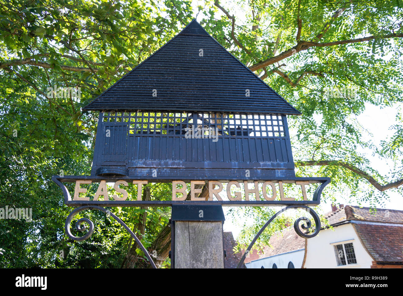 East bergholt village suffolk villages sign signs centre uk engl hi-res ...