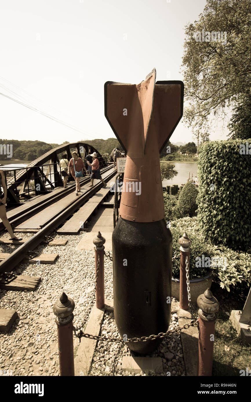 Bridge over the River Kwai Thailand bomb rocket fin fins track railway ...