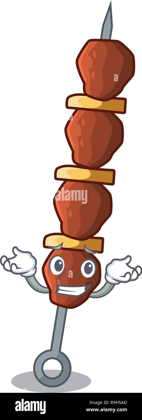 Grinning chicken shish with pepper tomato cartoon Stock Vector Image ...