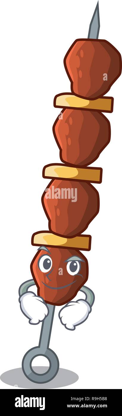 Smirking chicken shish with pepper tomato cartoon Stock Vector Image ...