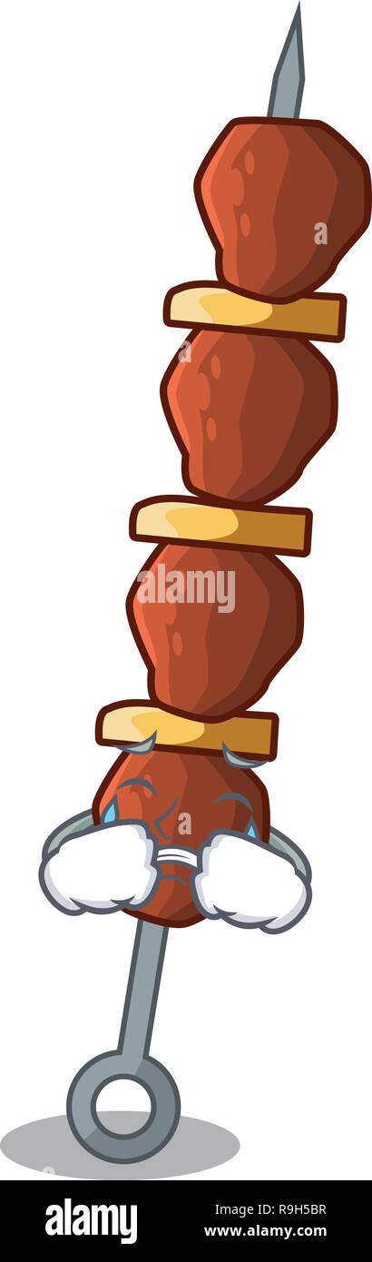 Crying chicken shish skewer barbecue with charcter Stock Vector Image ...