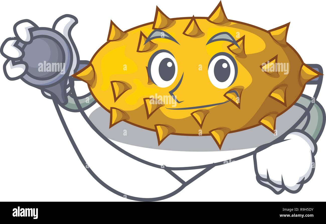 Professor melon cartoon character on white background vector ...