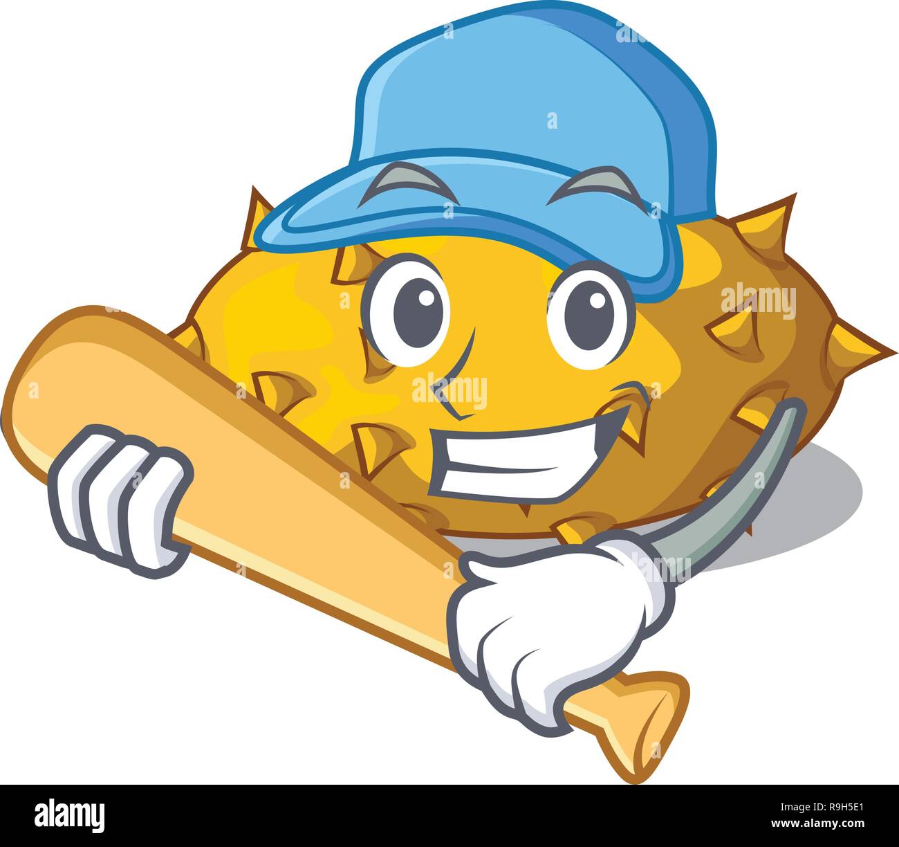 Playing baseball kiwano fruits on the cartoon table Stock Vector Image ...