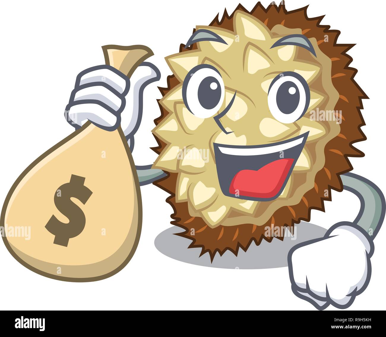 With money bag marang fruit isolated on a cartoon Stock Vector Image ...
