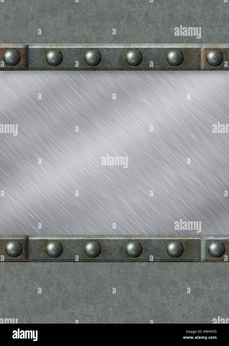 Grunge background with metal frame and rivets Stock Photo - Alamy