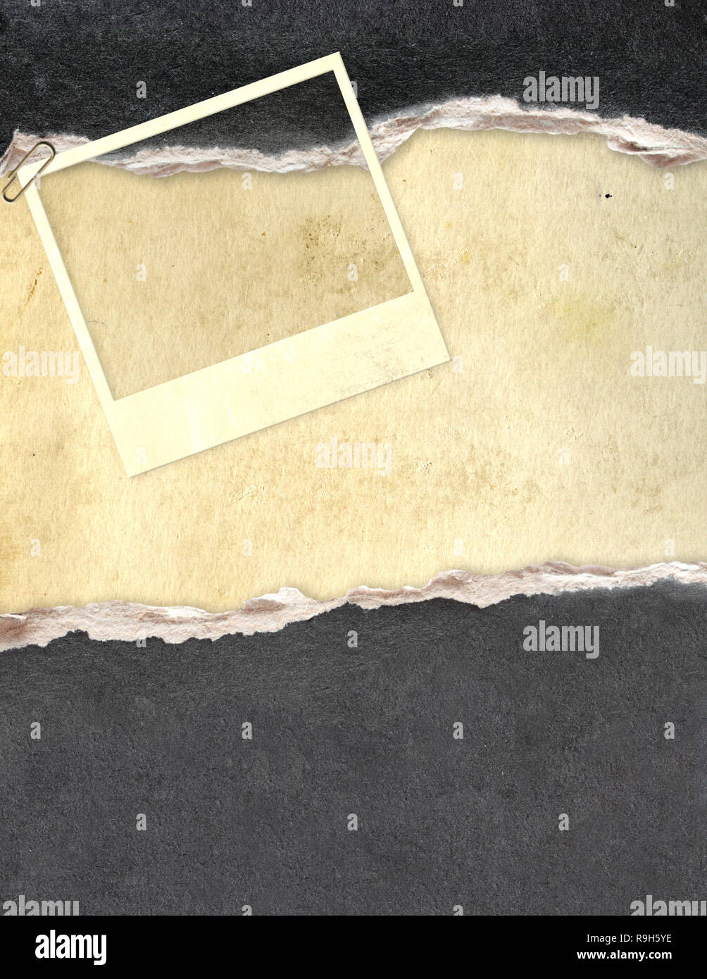 Grunge frame with paper texture and old photo Stock Photo - Alamy