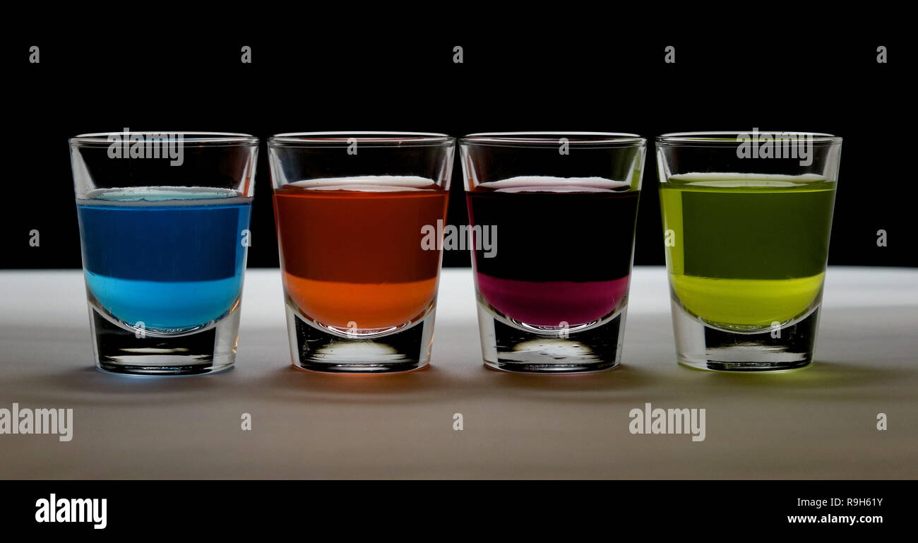Shot glass many Colors Stock Photo - Alamy