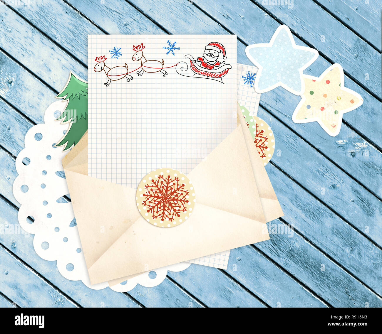Letter to Santa Claus. Horizontal background Stock Photo - Alamy