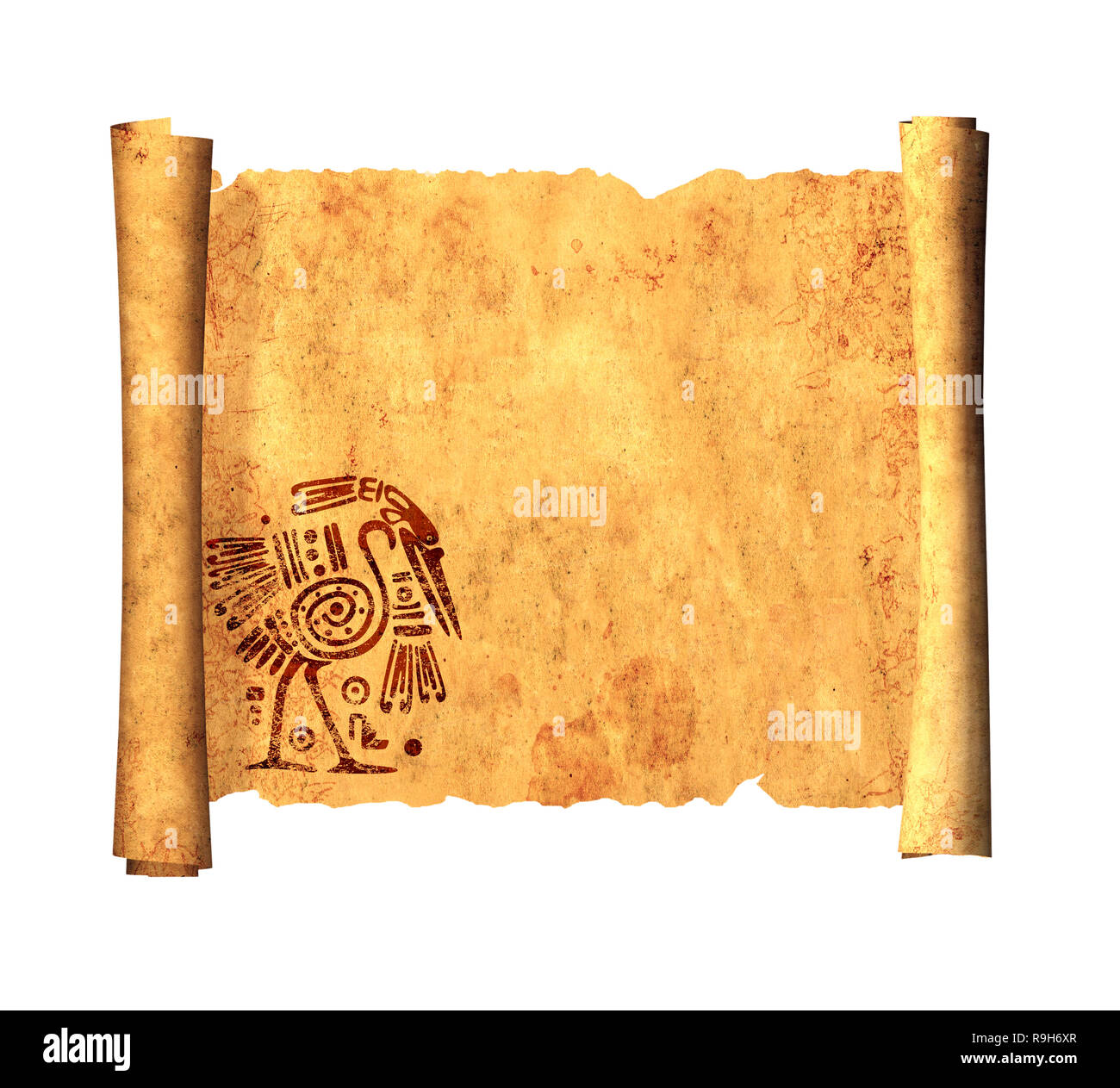 Scroll of old parchment. Object on white background Stock Photo - Alamy