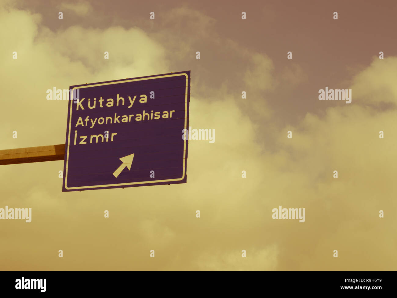 Turkish Road Signboard, Tepebasi district in Eskisehir / TURKEY Stock ...