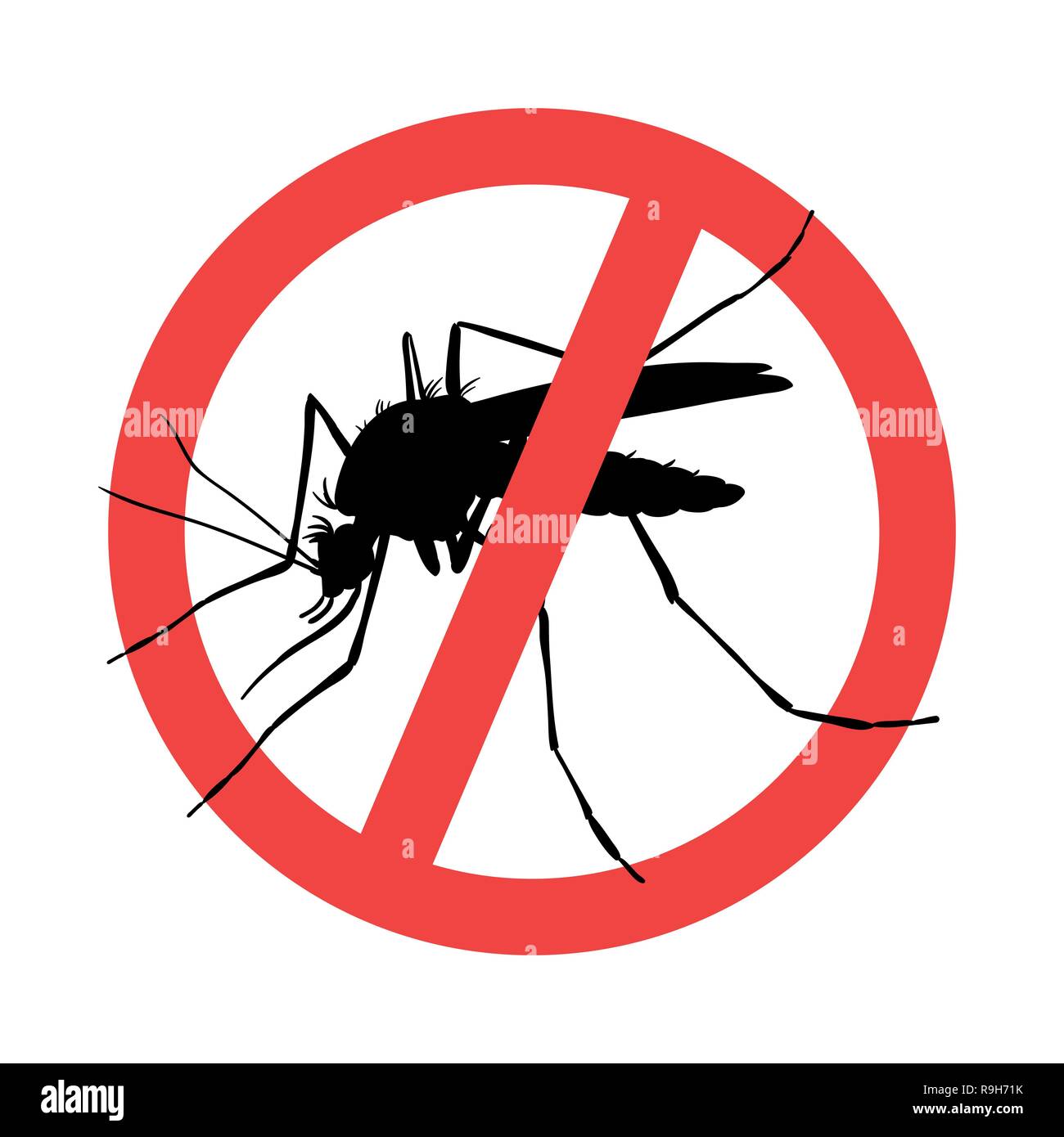Mosquito. Symbol parasite warning sign. Silhouette Stock Vector Image ...