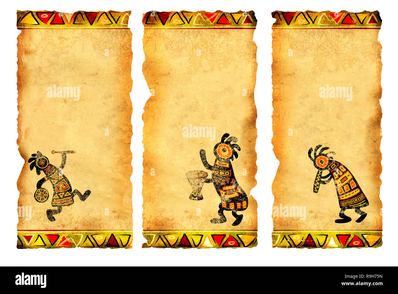 Collection of banners with African traditional patterns Stock Photo - Alamy