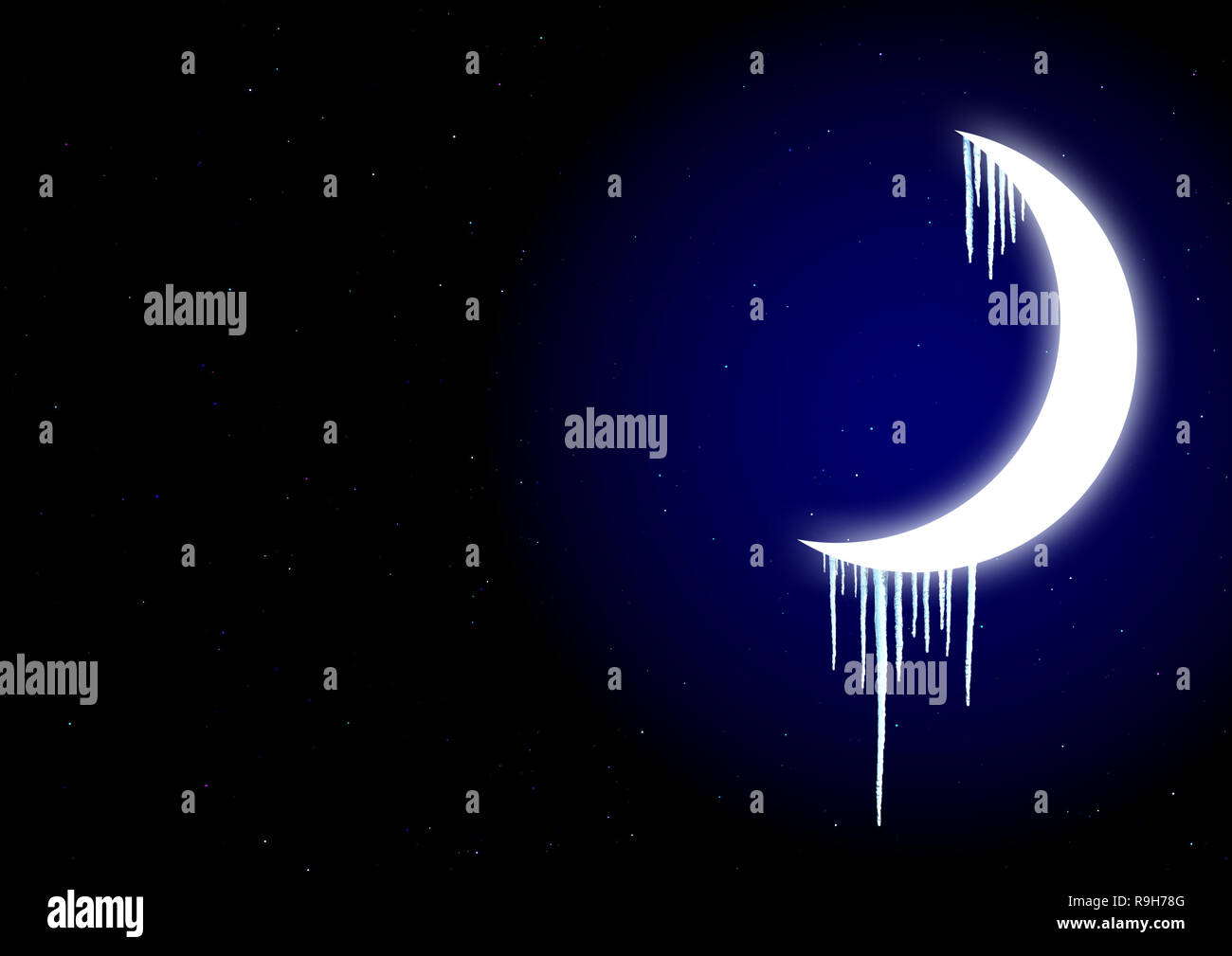 Snow icicles moon hi-res stock photography and images - Alamy
