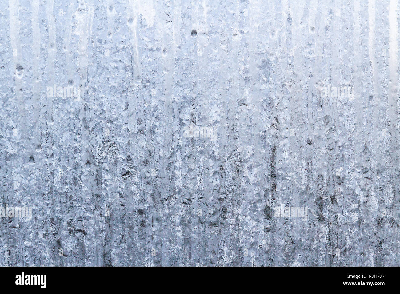 Frosty patterns on a frozen ice box in the early morning Stock Photo ...