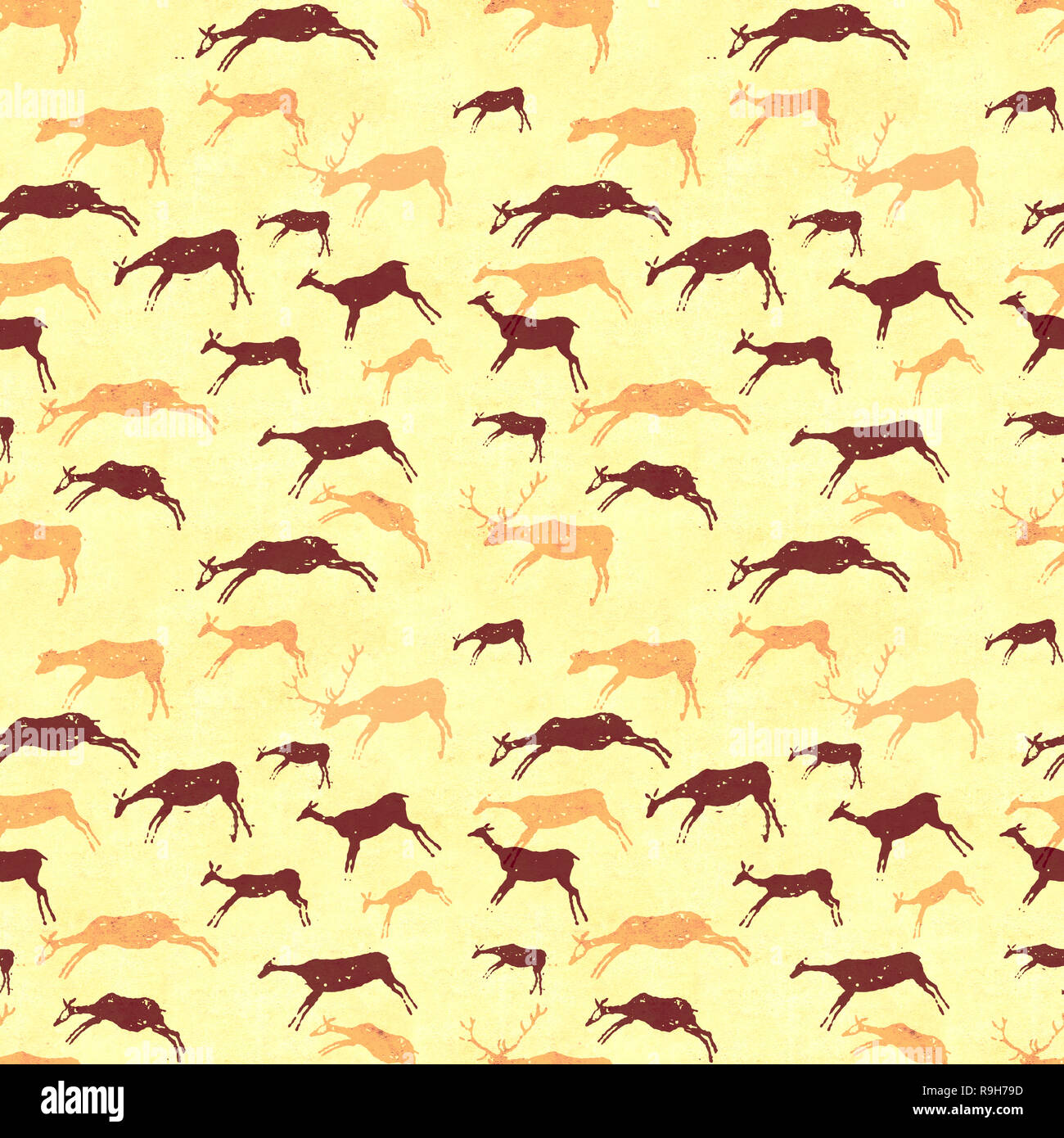 Seamless grunge background with drawings of the primitive person Stock ...