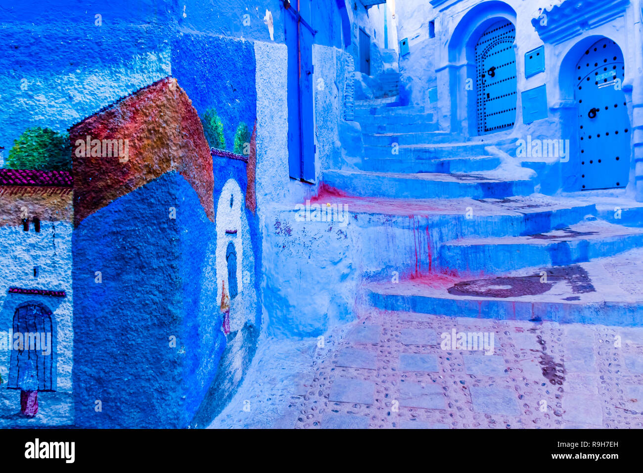 Traditional moroccan architectural details in Chefchaouen Morocco ...