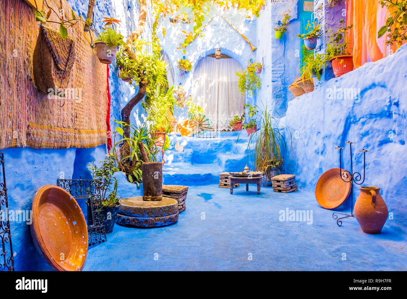 Traditional moroccan architectural details in Chefchaouen Morocco ...