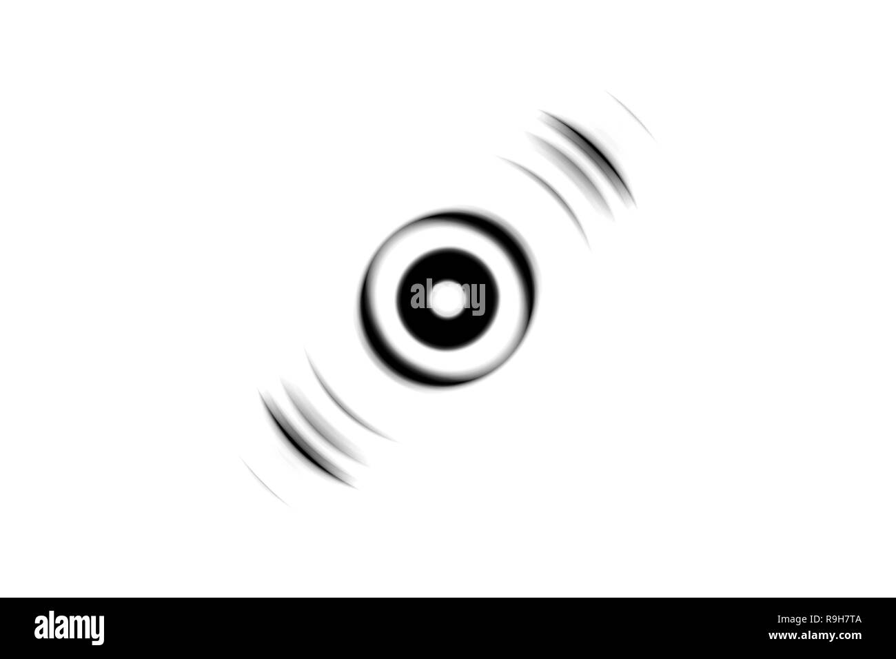 Abstract black and white eye effect with sound waves oscillating ...