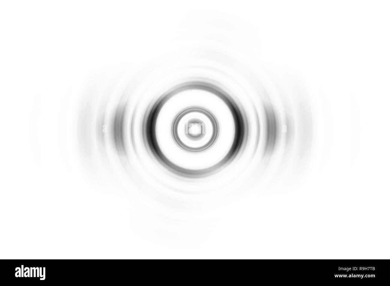 Abstract black and white circle effect with sound waves oscillating ...