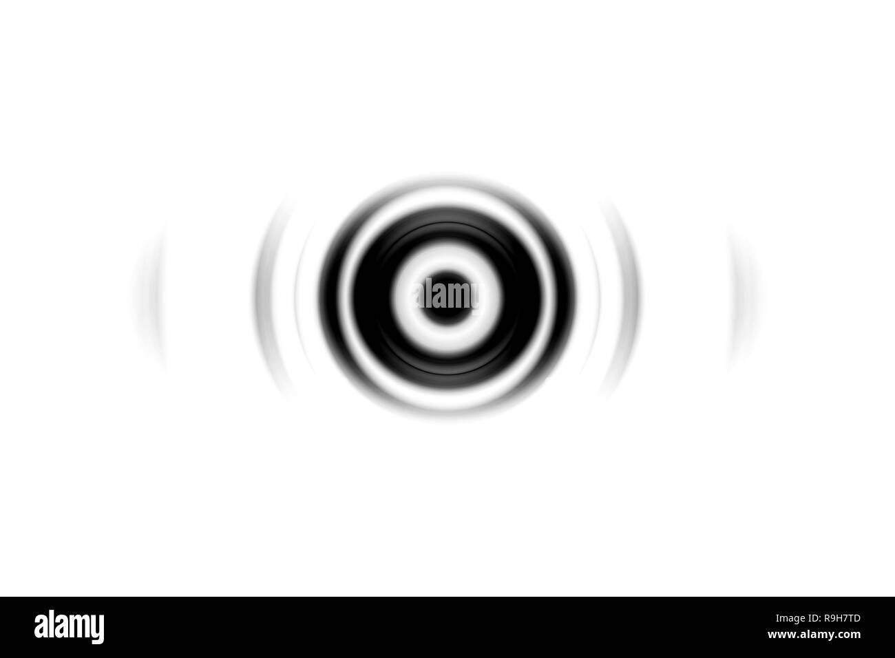 Abstract black eye effect with sound waves oscillating on white ...
