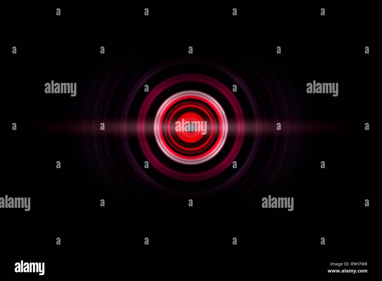 Abstract light red ring with sound waves oscillating background Stock ...