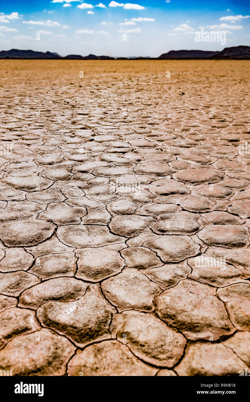 Dry cracked desert, Sahara desert, Merzouga, Morocco in Africa Stock ...