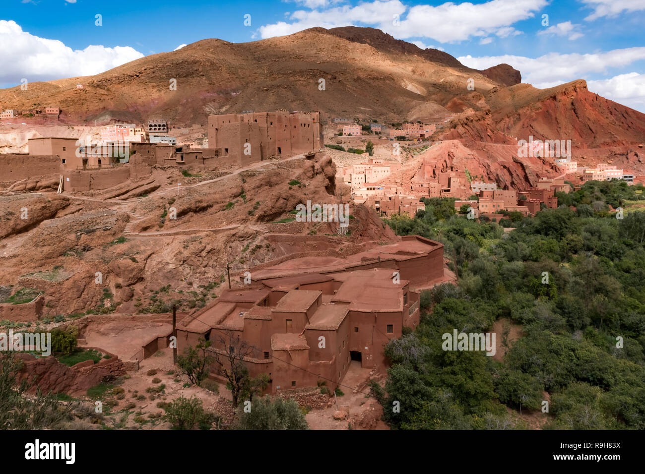 Morocco, Kasbah in the Dades Valley also known as Valley of the Roses ...