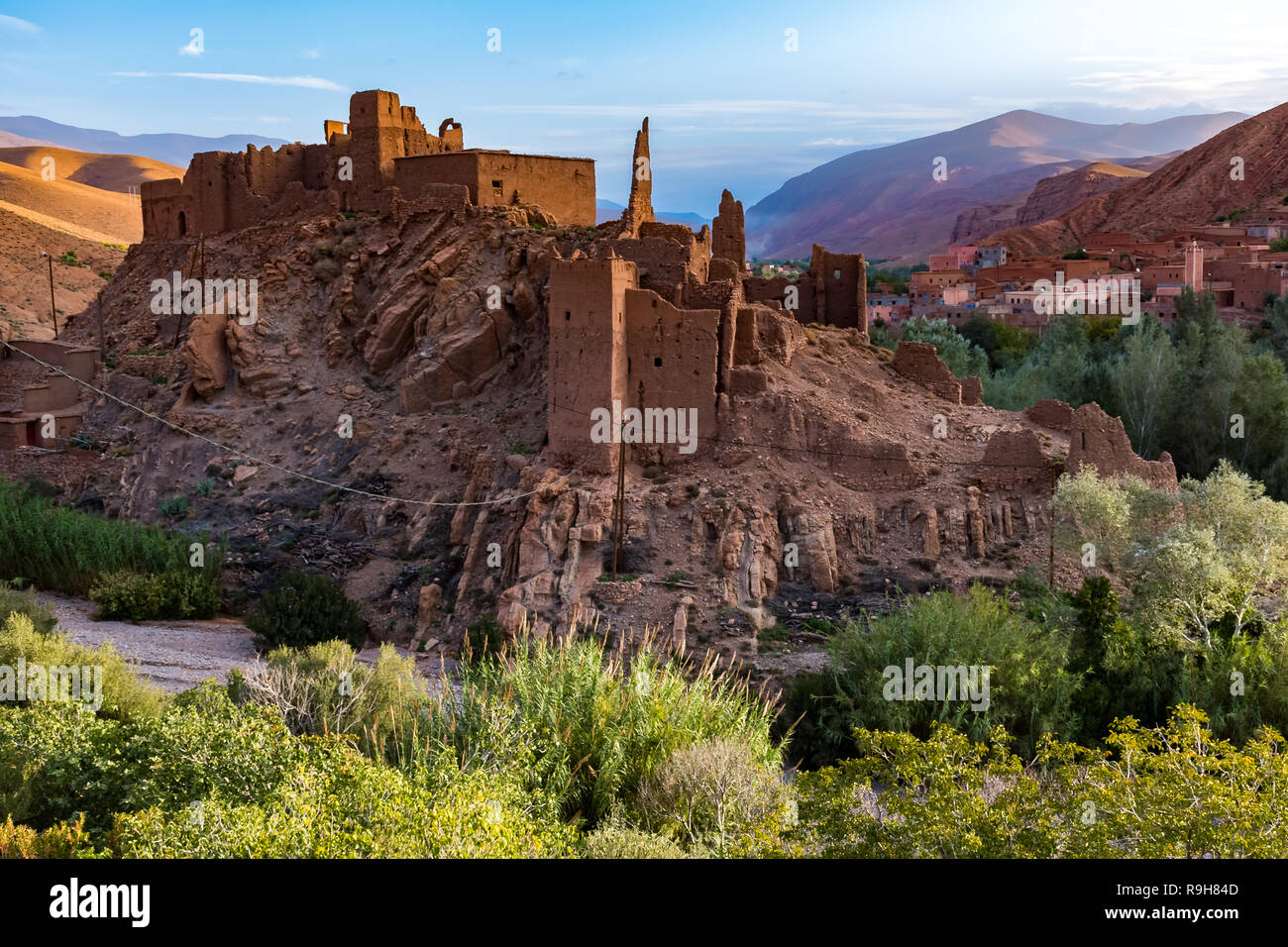 Morocco, Kasbah in the Dades Valley also known as Valley of the Roses ...