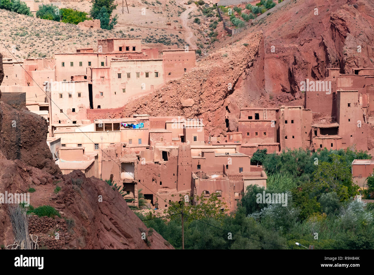 Morocco, Kasbah in the Dades Valley also known as Valley of the Roses ...